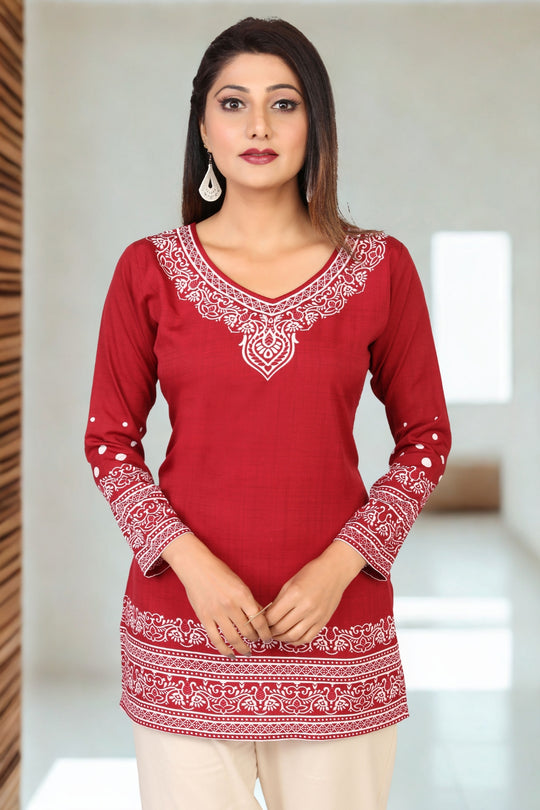 Traditional Indian Tunic Tops | Short Kurtis Long Kurtis for women ...
